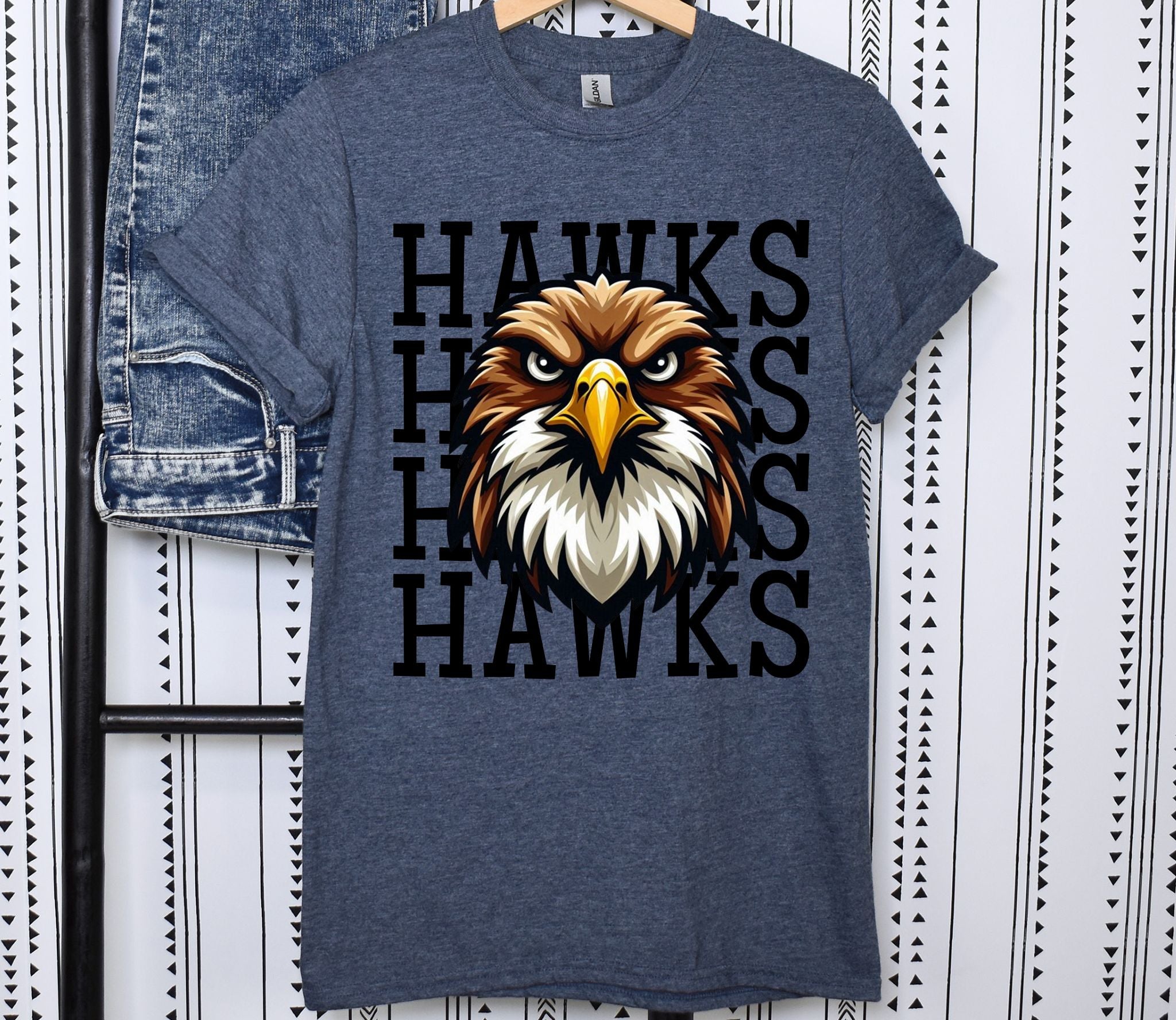Hawks Stacked Face – Graceful Grit Apparel